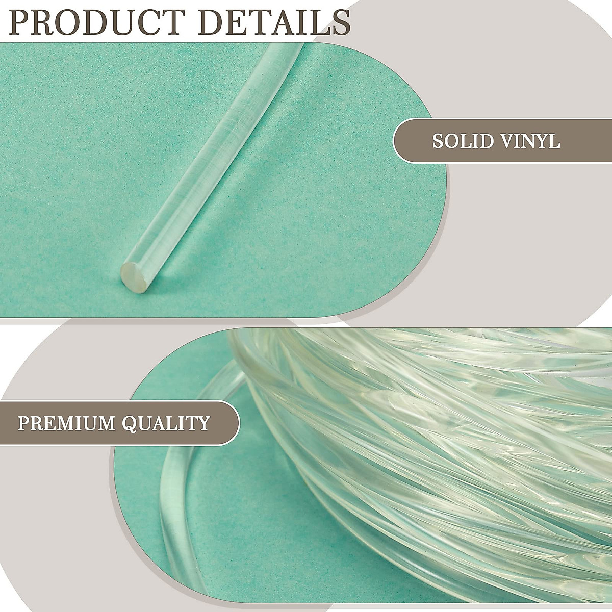 Vinyl Sling Chair Spline Outdoor Patio Chair Spline Long Solid Replacement Awning Cord Replacement Fabric Sling Chair Spline Replacement for Outdoor Patio Lawn Garden Pool Furniture (49 ft,1/4")