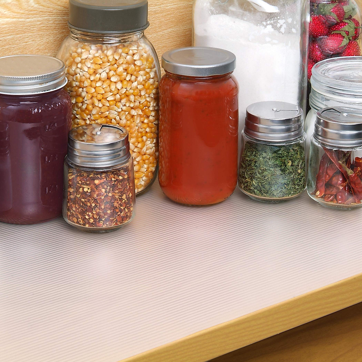 Con-Tact Brand Premium Plus Heavy Duty Non-Adhesive Shelf and Drawer Liner, 16" x 4', Ribbed Clear