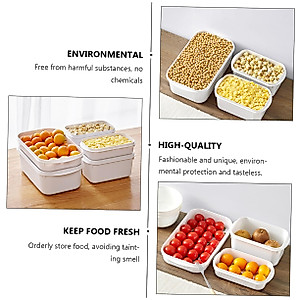 VOSAREA White Storage Bin 8 Pcs Food Storage Box Fridge Storage Containers Refrigerator Storage Bins Kitchen Storage Containers Food Prep Containers