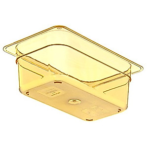 Carlisle FoodService Products 3088113 StorPlus High Heat Food Pan, 4" Deep, Quarter Size, Amber (Pack of 2)