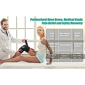 NEENCA Hinged Knee Brace, Knee Immobilizer with Locking Dials & Side Stabilizers, Medical ROM Knee Brace for Knee Pain, Arthritis, ACL, PCL, MCL,Meniscus Tear, Injuries/Post OP, Prevent Hyperextension