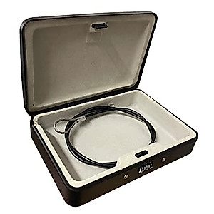 Portable Safe Lock Box Home Security with Resettable Combination Lock Steel Case Black Hotel safe with Cable