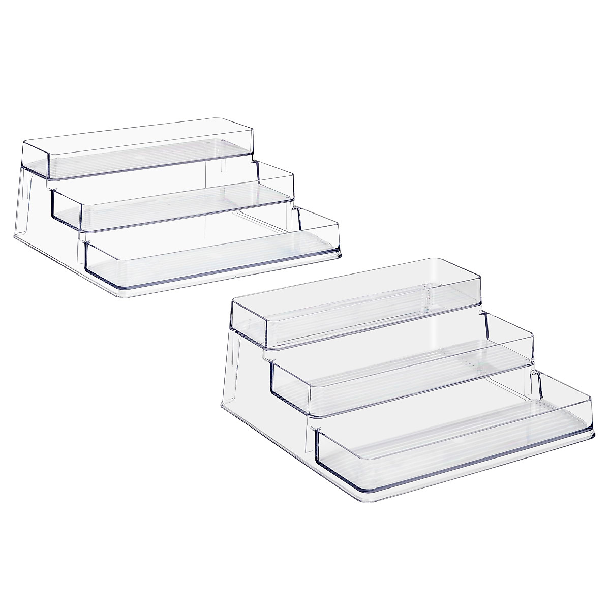 Sorbus Premium Spice Rack Organizer- Acrylic Seasoning Organizer for Cabinet- Durable Multipurpose Shelf Organizer- 3 Tier Storage for Room, Office, Countertop, Kitchen & Pantry Organization- 2 Pack