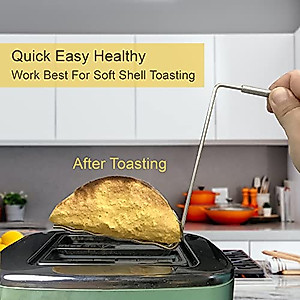 2 Upgraded Stainless Steel Taco Shell Toaster for a Toaster or for Deep Frying | Taco Shell Warmer | Only for Soft Shell | Easy Crispy Taco Tools for Taco Tuesday