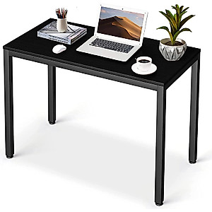 PayLessHere Home Office Gaming Large Corner Writing Black Student Art Modren Sturdy Simple Style ​PC Wood and Metal Desk Workstation for Small Space, 39" (39 in Computer Desk)