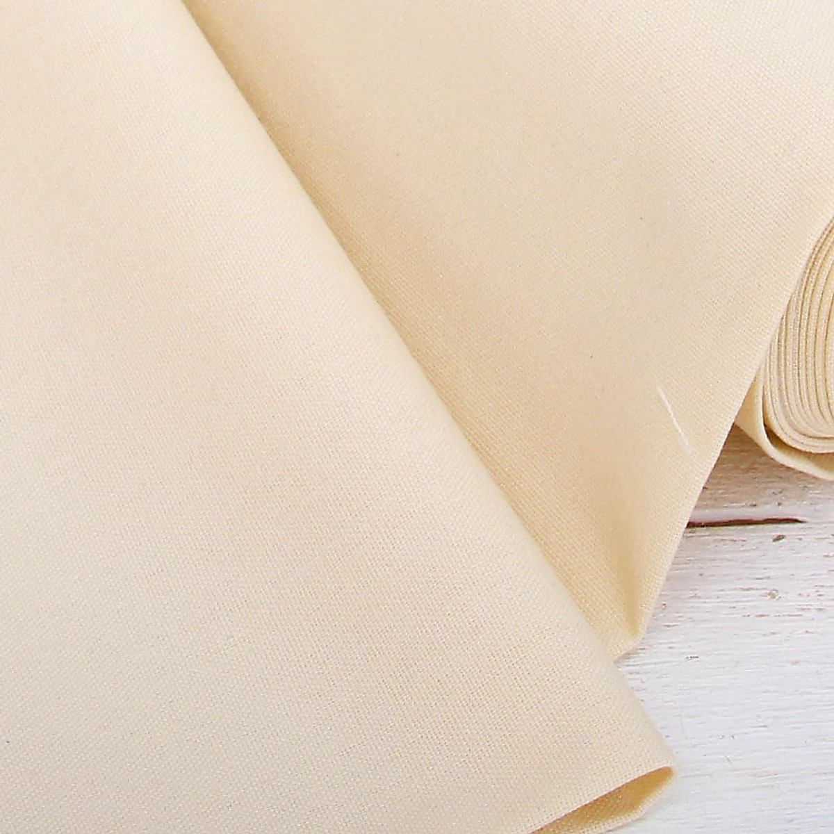 Threadart Linen Fabric by The Yard - Embroidery Fabric - Premium Cotton Linen Fabric for Embroidery, Cross Stitch, Apparel, Linen Canvas, Home Décor - 55" Width - Natural