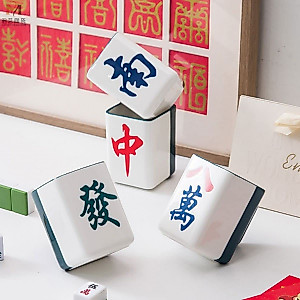 LmlJoo Mahjong coffee cup（400ml） Mahjong Gifts for Women and Men, Funny Gifts for Mahjong Lovers (Red)