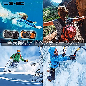 Ricoh WG-80 Orange Waterproof Digital Camera Shockproof Freezeproof Crushproof (International Version)