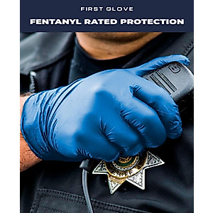 FIRST GLOVE Volt Small 100 Ct. 6 Mil Blue Nitrile Disposable Gloves - Food Safe Disposable Gloves, Disposable Cleaning Gloves, Micro Textured Gloves for Enhanced Grip, Latex Free Gloves