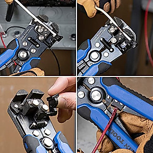 Klein Tools 11061 Self-Adjusting Wire Stripper / Wire Cutter, Heavy Duty, for 10-20 AWG Solid, 12-22 AWG Stranded, and Romex Wire 12/2 and 14/3