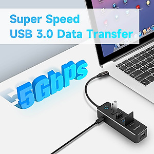 USB C Hub, RSHTECH USB C Dongle Adapter with 4K HDMI, 3 USB 3.0 Data Port, 100W Power Delivery, SD/TF Card Reader, Aluminum USB-C/Thunderbolt 3 Hub Dock for PC and Laptop, RSH-T16