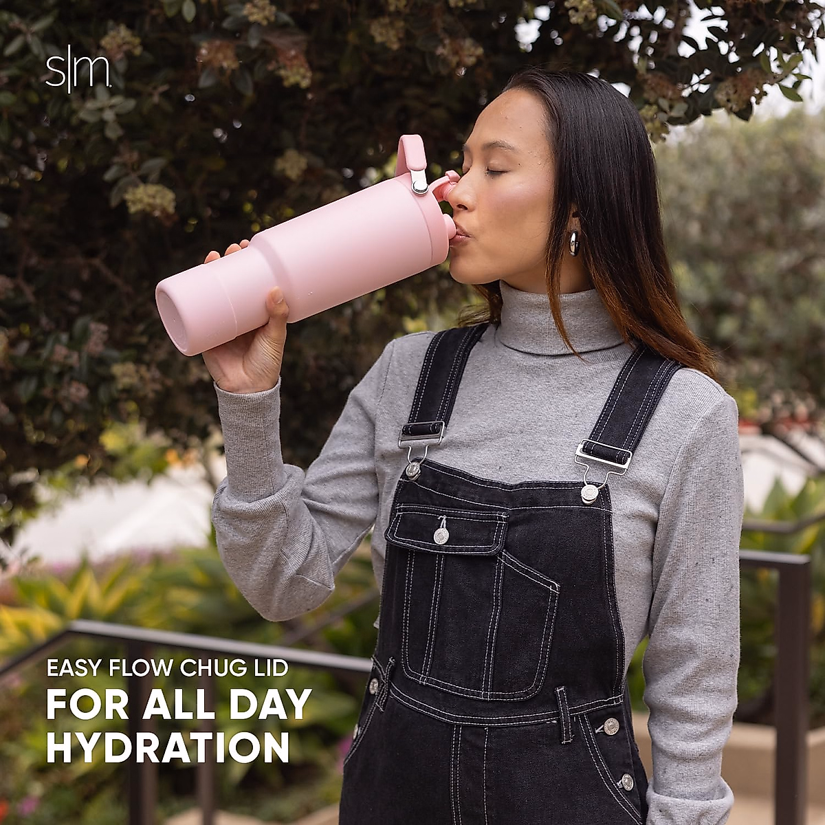 Simple Modern Trek Pivot | 40oz Flip Straw Tumbler with Handle | Water Bottle & Boot | Interchangeable Straw & Chug Lids | Insulated Stainless Steel Jug | Gym Sports Outdoors | Blush