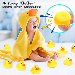 GADIEDIE Rubber Duck 50 Pack Mini Rubber Ducky Float Ducks Baby Bath Toy, Great for Jeep Ducking, Shower, Birthday Party, Carnival Game Gift(1.6"x 1.5" x 1.2")