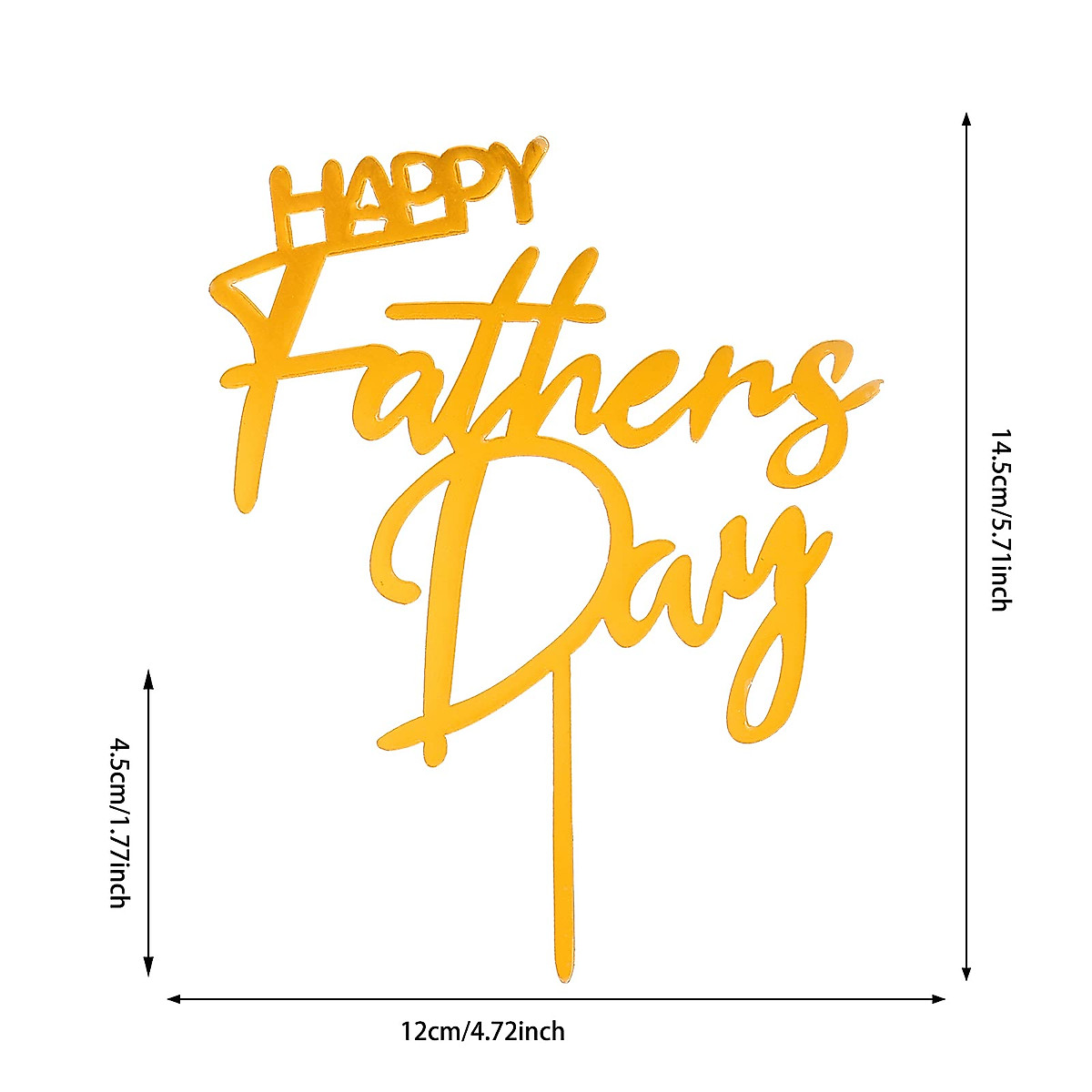 Father's Day Cake Topper, 10pcs Acrylic Happy Father's Day Cupcake Topper for Birthday Father's Day Cake Party Decoration Supplies