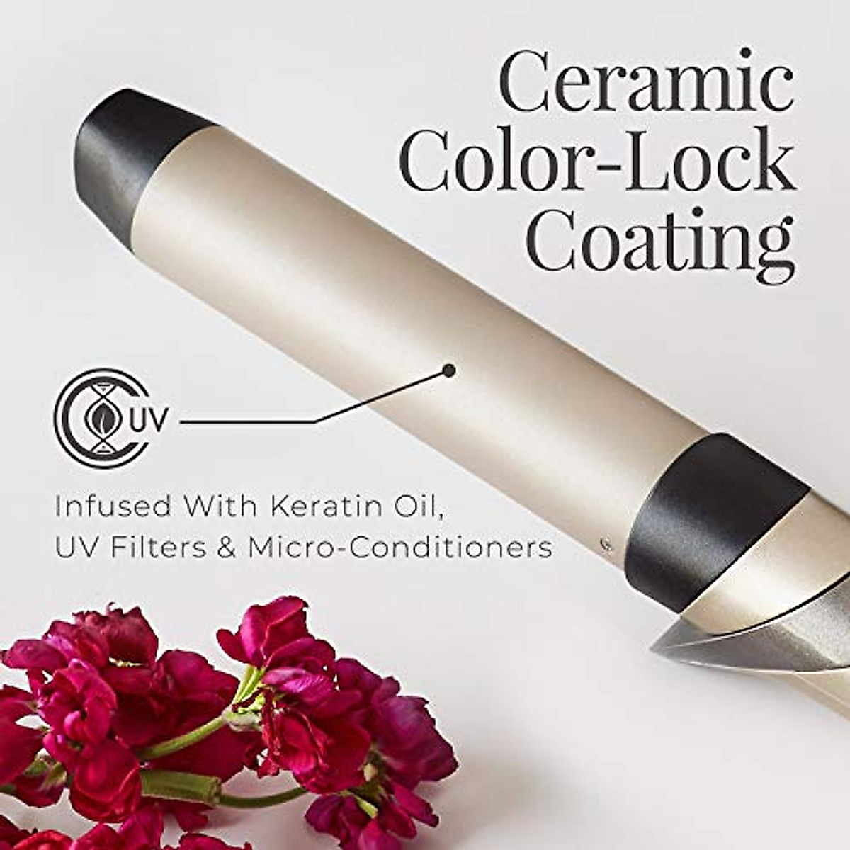 Remington Pro 1¼” Ceramic Clipless Curling Wand with Color Care Heat Control Sensing Technology, CI8A931