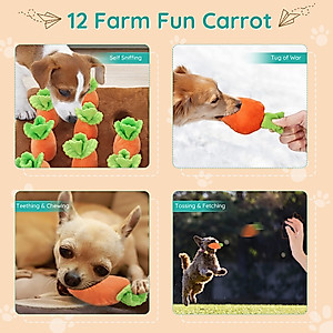 laetipet Interactive Dog Toys Carrot Farm, Enrichment Dog Snuffle Puzzle Toys, Hide and Seek Dog Toys for Small, Medium, Large Dogs Aggressive Chewers, Pet Stress Relief for All Breeds