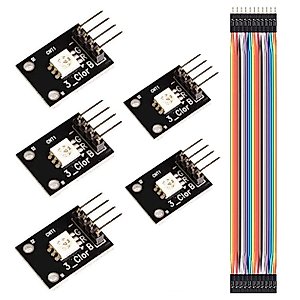 DAOKI 5 Pcs SMD LED Module 3 Color Light 5050 PWM RGB KY-009 for Arduino MCU Raspberry DIY Electronic Kit PCB Board with Dupont Cable