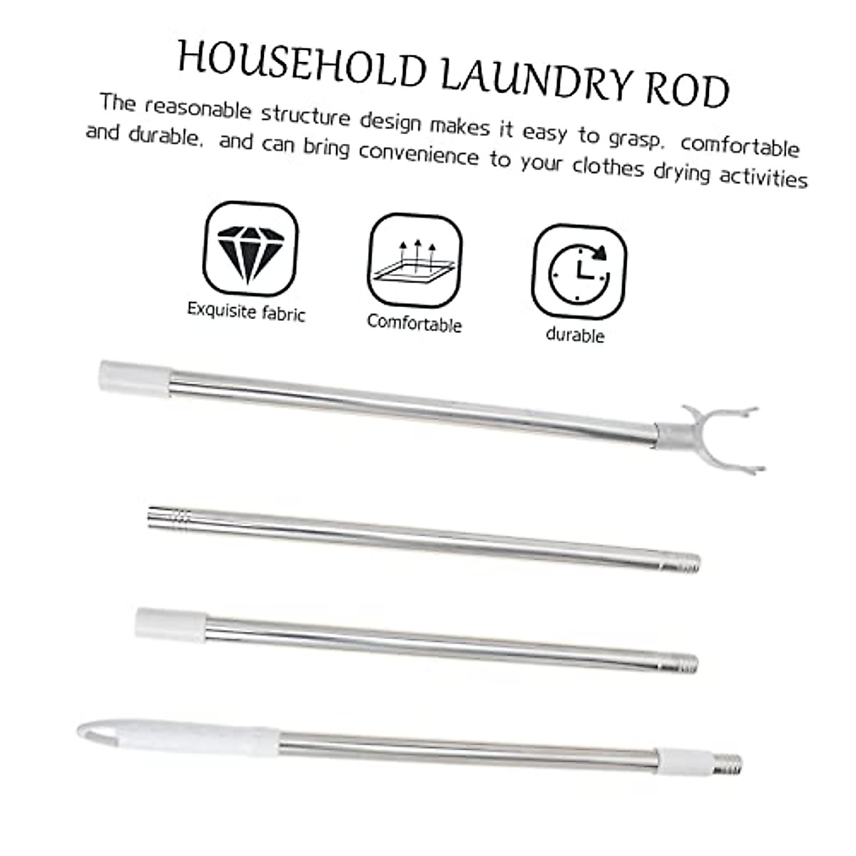 Cabilock 3pcs Clothing Shelf Cm Rod Utility Steel Outdoor Reacher Curtain Reach Retractable Hanger Pole Clo Stainless Adjustable Clothes Telescopic Wardrobe Poles Reaching with Long