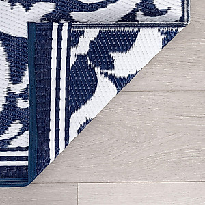 Reversible Plastic Straw, Water Resistant Outdoor Rug 9x12 for Patio, Deck, Porch, Camping, RV | Fade Resistant Outside Area Rugs for Patios | Size 8'10'' x 11'10''