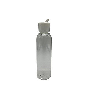 Natural Farms 4 oz Clear Cosmo BPA FREE Bottles - 12 Pack Empty Refillable Containers - Essential Oils - Hair - Aromatherapy | White Spout Cap - Made in the USA