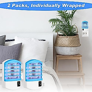 Qualirey Bug Zapper Indoor Plug in Mosquito Killer Trap Indoor Insect Trap Electric Mosquito Trap Fly Zapper Electronic Mosquito Killer with LED Light for Home Kitchen Bedroom Baby Room Office (2 Pcs)