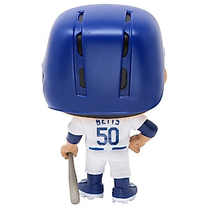 POP Funko Pop! MLB: Dodgers - Mookie Betts (Home Uniform) (Bundled with Compatible Plastic Pop Box Protector Case), 3.75 inches