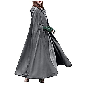 Long Puffer Coat Women, Steampunk Jacket Trench Coat Open Front Cardigan Jacket Coat Cape Cloak Plus Pea Coats For Women Plaid Vest Jackets Womens Packable Coats Jackets (XL, Gray)