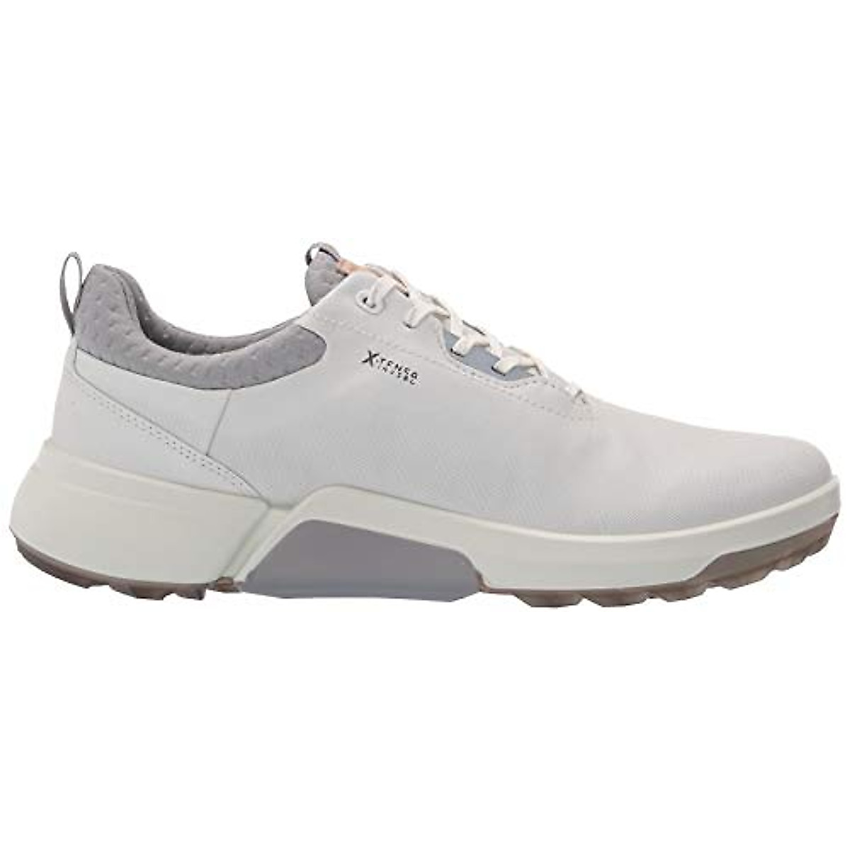 ECCO Women's Biom Hybrid 4 Gore-TEX Waterproof Golf Shoe, White/Silver Grey, 6-6.5