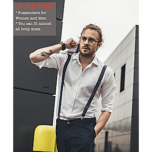 Consumable Depot Solid Color Suspenders Y-Back | Adjustable and Elastic | (Black)