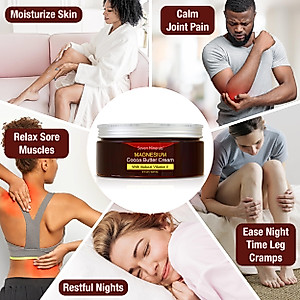 Seven Minerals, Natural Magnesium Cream for Pain Calm, Leg Cramps, Sleep & Muscle Soreness With Moisturizing Organic Cocoa Butter & Vitamin E - No Harmful Ingredients USA Made Safe for Kids (8 fl oz)