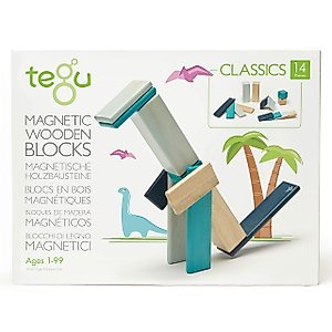 14 Piece Tegu Magnetic Wooden Block Set, Blues