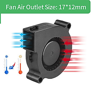 50mm x 15mm 5015 12V DC Brushless Cooling Blower Fan, Dual Ball Bearing, 2 Pin Terninal