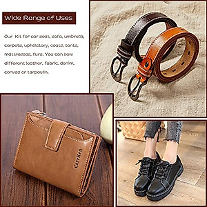 30 PCS Upholstery Repair Kit, Leather Sewing Repair Kit with Sewing Thread, Large Eye Leather Sewing Needles, Awl, Leather Hand Sewing Needles, Leather Craft Tool Kit for Leather Repair, Stitching