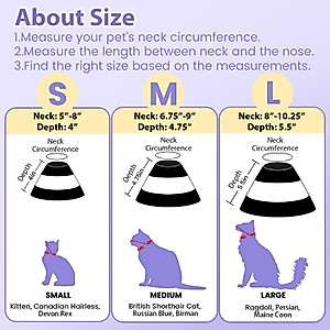 Cat Cone, Soft Cat Cone Collar to Stop Licking and Scratching, Adjustable E-Collar After Surgery for Cats, Mesh Recovery Elizabethan Collar for Cats, Kittens, Rabbits (Purple, S(Neck:5"-8"))