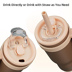 BJPKPK 18 OZ Insulated Travel Tumbler with Handle and Straw, Stainless Steel Water Bottle, Double Wall Vacuum Insulated Mug, for Work, Car, Travel, Coffee