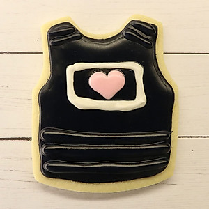 Foose Cookie Cutters Police 4 Piece Set - 4.25 in Police Badge, 4 in Police Car, 4 in Hand Gun, 3.5 in Bullet Proof Vest, Hand Made in the USA