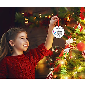 FaCraft Baby Christmas in Heaven Ornament,3" Memorial Ornaments for Loss of Loved One Kids,Footprint Baby's Angel Birth Christmas in Heaven,in Loving Memory of Baby Angel Ornament