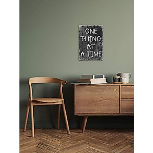 One Thing at A Time Iron 20X30 cm Retro Look Decoration Crafts Sign for Home Kitchen Bathroom Farm Garden Garage Inspirational Quotes Wall Decor