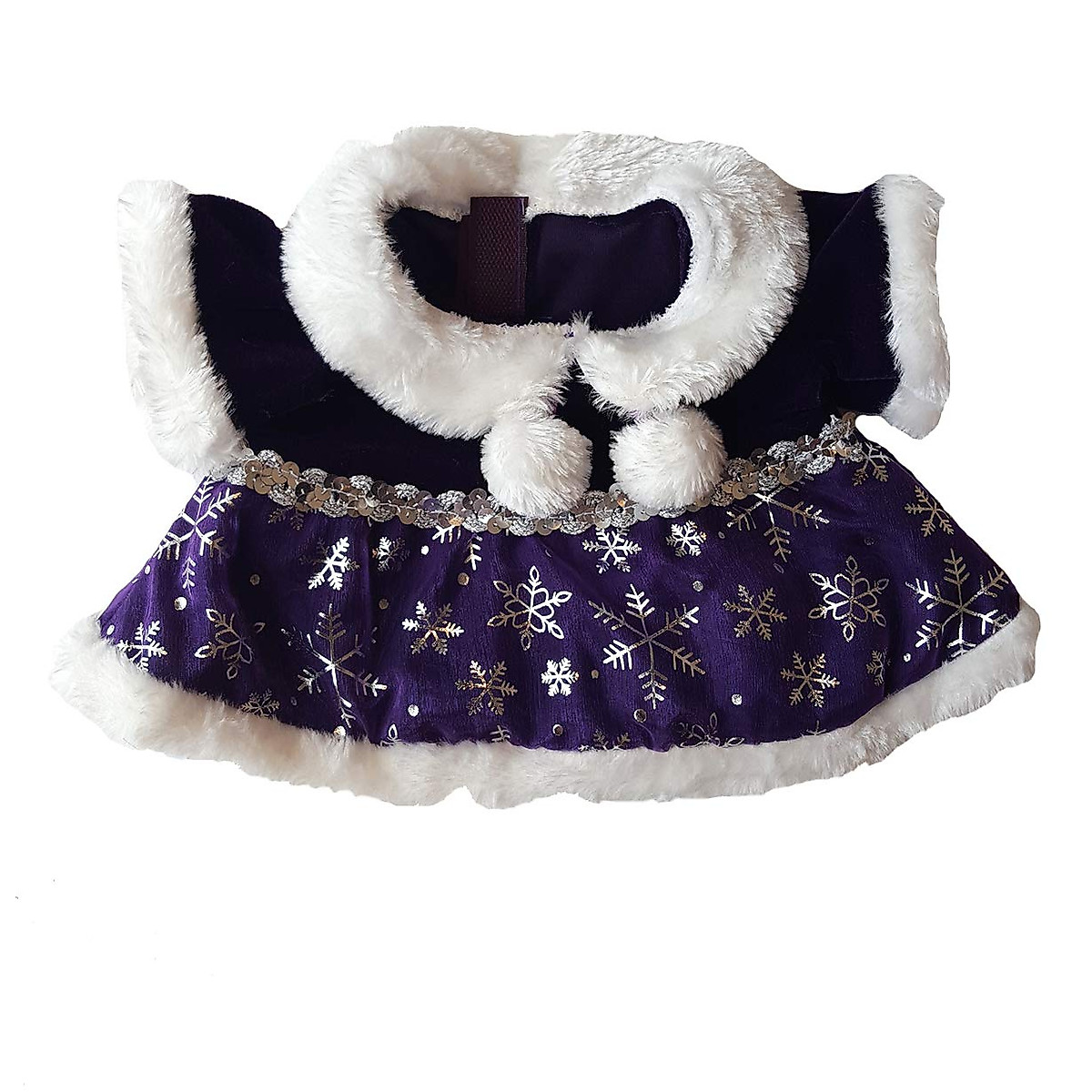 Purple Snowflake Dress Outfit Teddy Bear Clothes Fits Most 14" - 18" Build-a-bear and Make Your Own Stuffed Animals