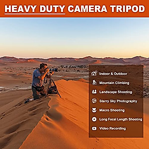 Camera Tripod, 80/84 inches Heavy Duty Tripod for Camera and Phone, 82" Camera Monopod Tripod, DSLR Binoculars Spotting Scope Camcorders Video Tripod Stand, 360 Degree Ball Head, 35 lbs Loads