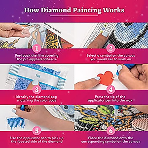 DIAMOND ART CLUB Starry Night- Night Music 5D Diamond Painting Kit, Star Diamond Canvas, Square Diamond Art for Adults and Kids, 13" x 18" (33 x 46 cm)