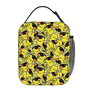Gbuzozie Funny Rubber Ducks Lunch Bag Insulated Portable Reusable Lunch Box With Zipper For Picnic Work Office Travel School
