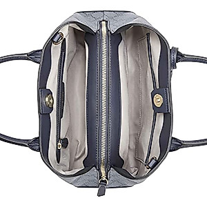 NINE WEST Brooklyn Jet Set Satchel, Beige Logo/Milk