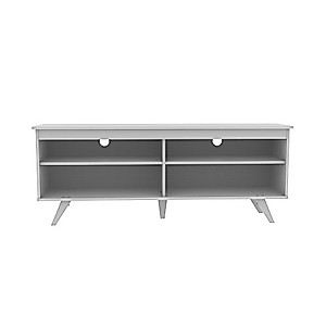 Walker Edison Rohde Contemporary 4 Cubby TV Stand for TVs up to 65 Inches, 58 Inch, White