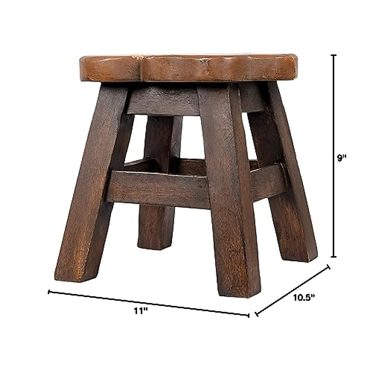 Sea Island Imports, Inc. Fox Hand-Carved Acacia Hardwood 11 inch Decorative Animal Foot Rest Step Stool