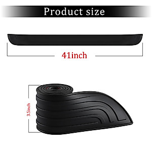 SINGARO Car Rear Bumper Protector, 41inch x3.5inch Car/SUV Universal Rubber Anti-Scratch Trunk Exterior Accessories（Black）