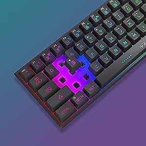 MageGee Mini 60% Gaming Keyboard, RGB Backlit 61 Key Ultra-Compact Keyboard, TS91 Ergonomic Waterproof Mechanical Feeling Office Computer Keyboard for PC, MAC, PS4, Xbox ONE Gamer(Black)