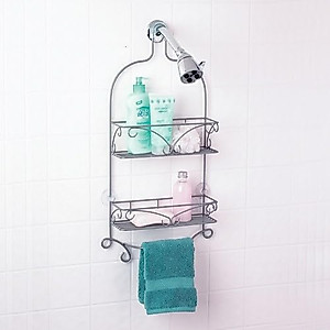 Zenna Home, Satin Nickel Shower Caddy, 2 Shelves
