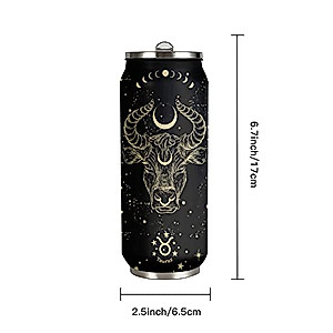 tatamonkey Taurus Constellation Tumbler Zodiac Mens Womens Stainless Steel Tumblers Astrology Fans Birthday Gifts Coffee Sublimation Mugs Car Cup - 17 OZ