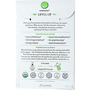 Matcha Green Tea Powder Single Serving Sticks, Dr. Weil's Ceremonial Organic Matcha Powder Singles Packets - Individual Matcha Tea Packets (12)